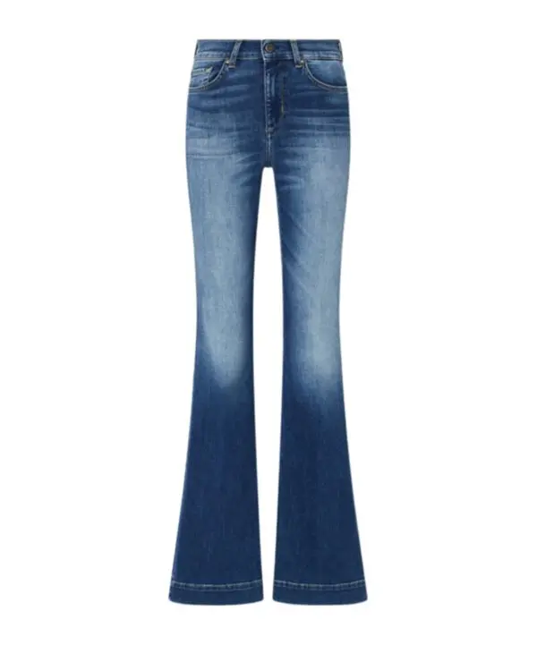 Liu Jo High Waist Flare Jeans With Rhinestone Embellishments