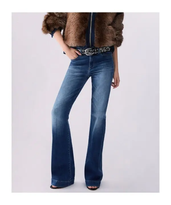 Liu Jo High Waist Flare Jeans With Rhinestone Embellishments