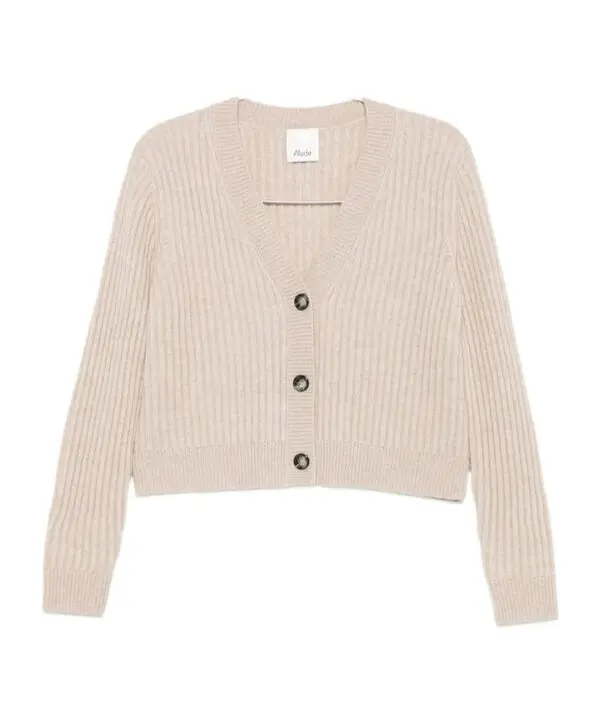 ALLUDE Long Sleeve Ribbed Cardigan