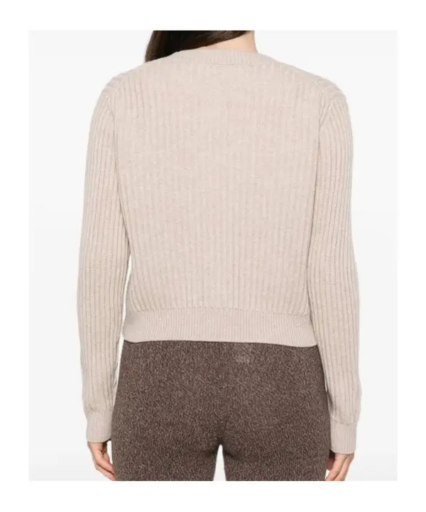 ALLUDE Long Sleeve Ribbed Cardigan