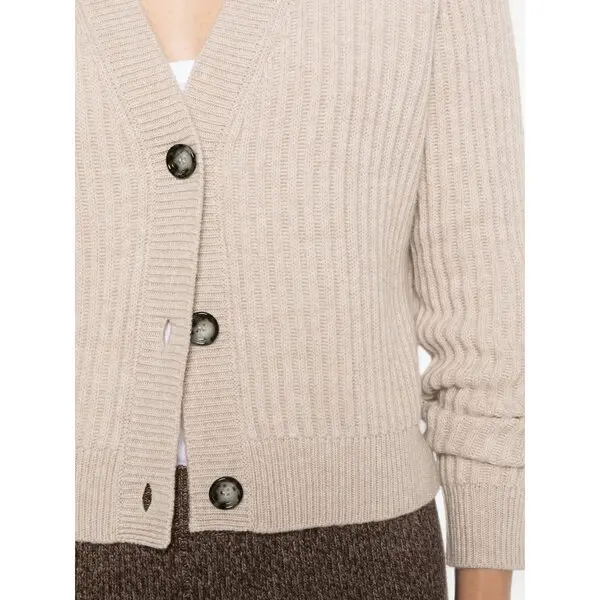 ALLUDE Long Sleeve Ribbed Cardigan
