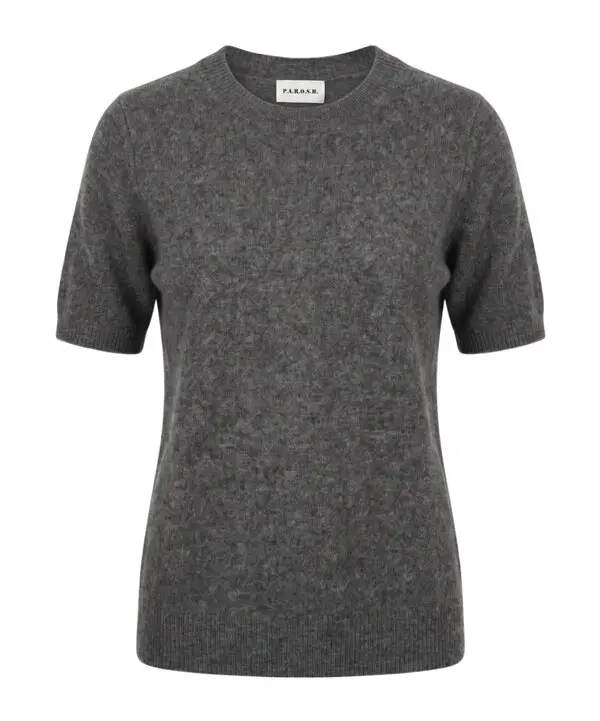 P.a.r.o.s.h Crew Neck Short-sleeved Sweater With Ribbed Details