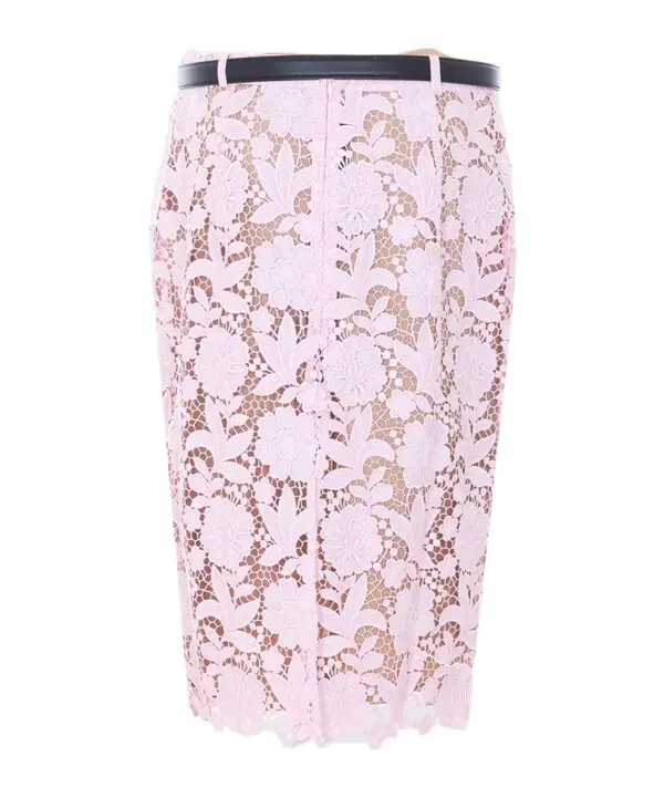 SELF-PORTRAIT Floral Lace Pencil Skirt - Pink