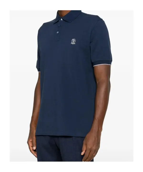 Brunello Cucinelli Logo-embroidered Polo Shirt