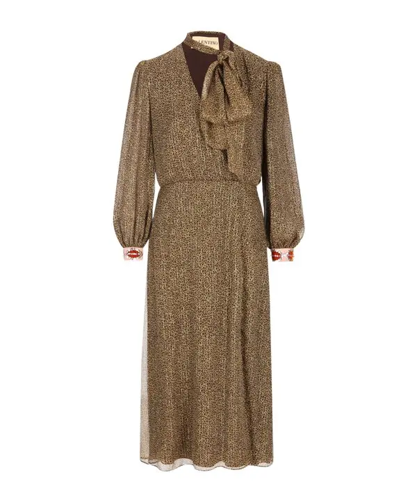 Valentino Garavani Long Sleeve Dress - Brown