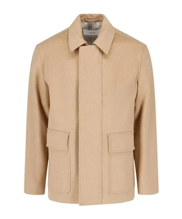 LARDINI Hidden Placket Short Coat