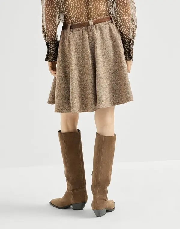 Brunello Cucinelli Wool-blend Skirt With An Elasticated Waist