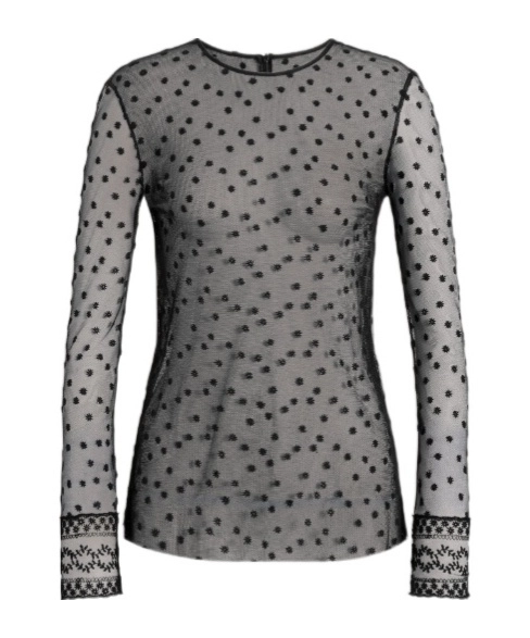 Alberta Ferretti Floral-embroidered Mesh Top