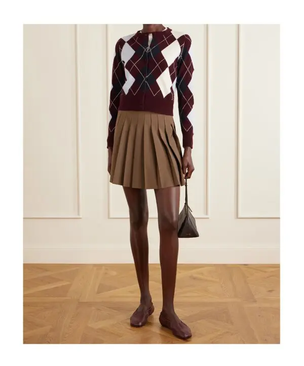 Arch4 Argyle Diamond Pattern Cashmere Cardigan
