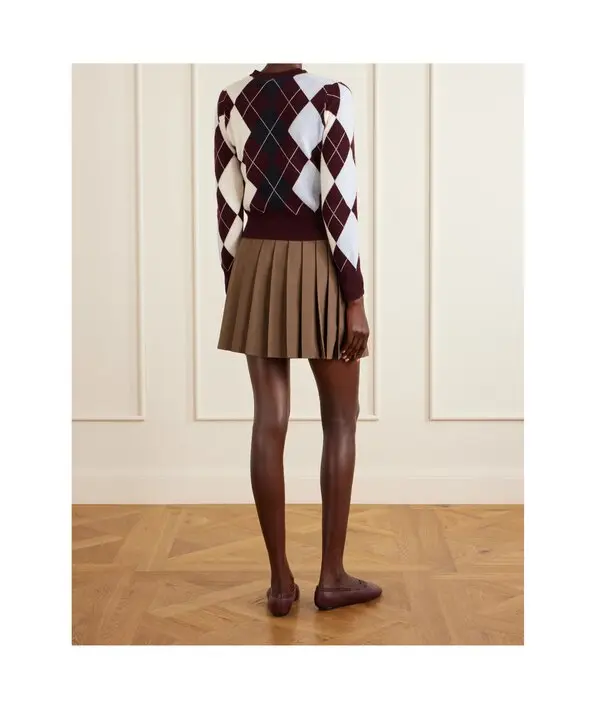 Arch4 Argyle Diamond Pattern Cashmere Cardigan