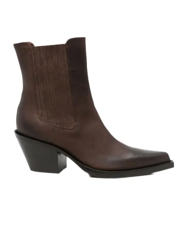 Paris Texas Pointed Toe Block Heel Ankle Boots