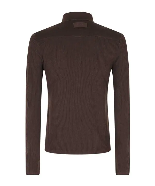 Ports 1961 Long-sleeve Knitted Polo Shirt