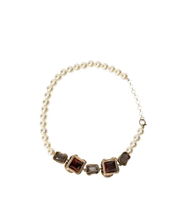 Max Mara Afresia Bead-embellished Crystal-embellished Necklace - Yellow