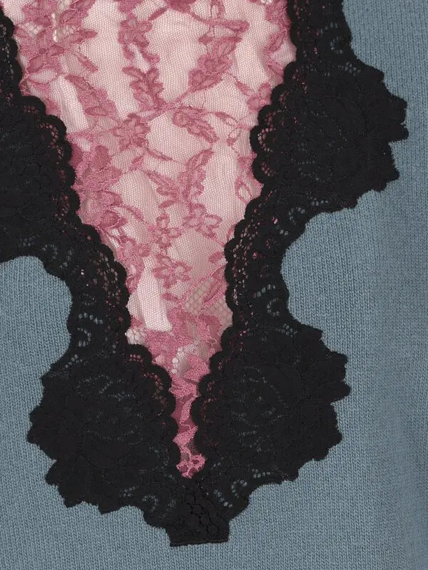 Valentino Garavani Long-sleeved Knitwear With Lace Neckline