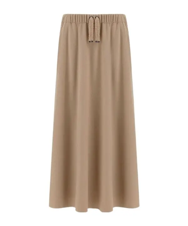 Herno Resort Skirt In Cashmere-feel Flannel