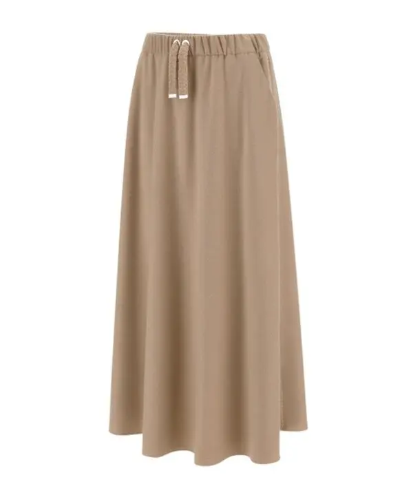 Herno Resort Skirt In Cashmere-feel Flannel