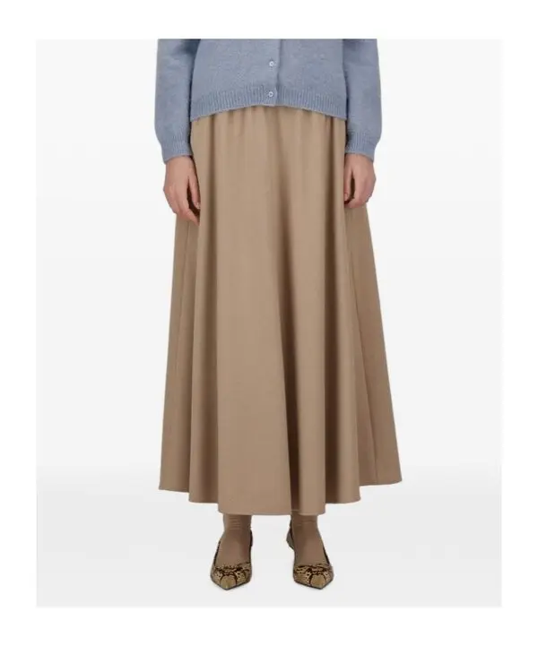 Herno Resort Skirt In Cashmere-feel Flannel
