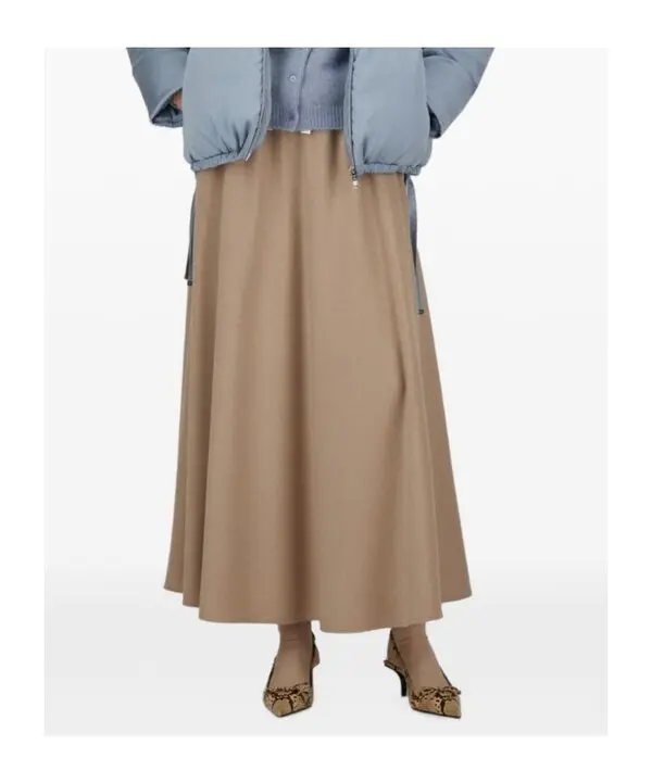 Herno Resort Skirt In Cashmere-feel Flannel