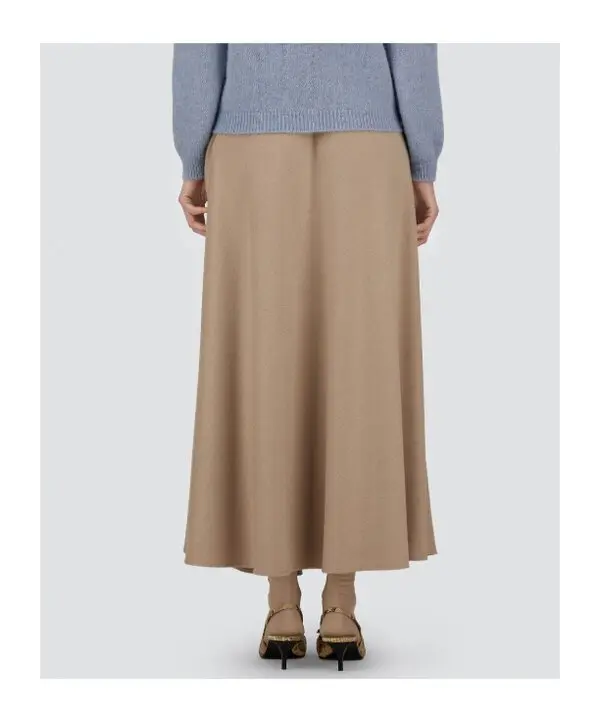 Herno Resort Skirt In Cashmere-feel Flannel