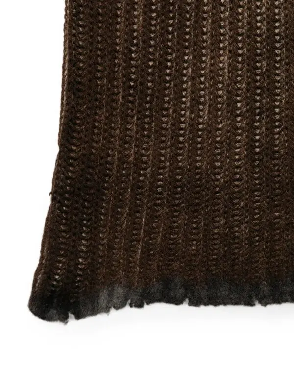 Avant Toi Ribbed-knit Distressed-effect Scarf