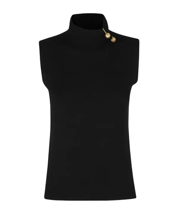 Alberta Ferretti High-neck Knit Vest - Black