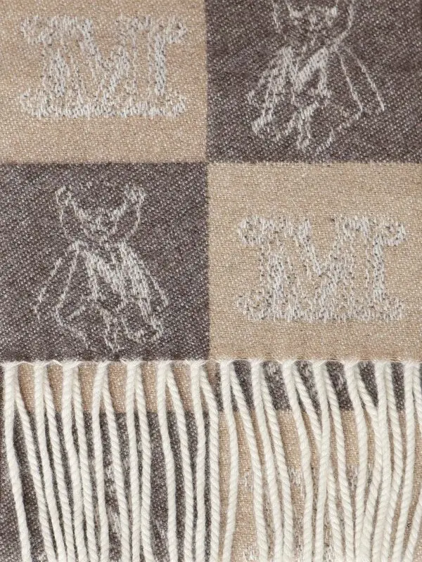 Max Mara Checked Teddy Motif Scarf