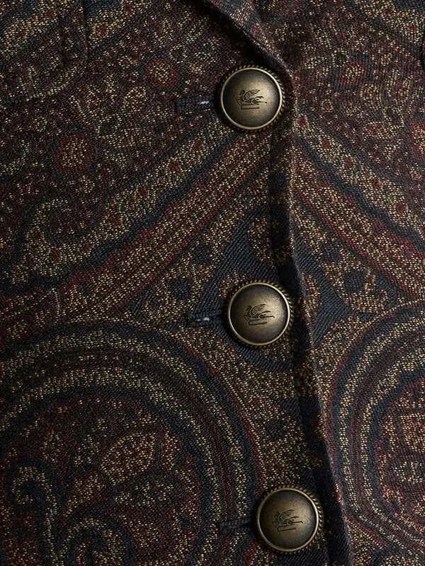 Etro Single-breasted Wool-blend Jacquard Jacket With Paisley Motif