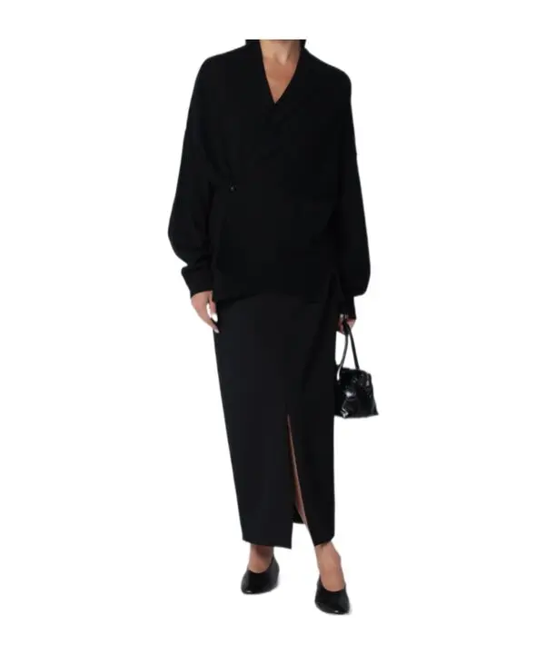 Extreme Cashmere Asymmetrical Cashmere Cardigan - Black