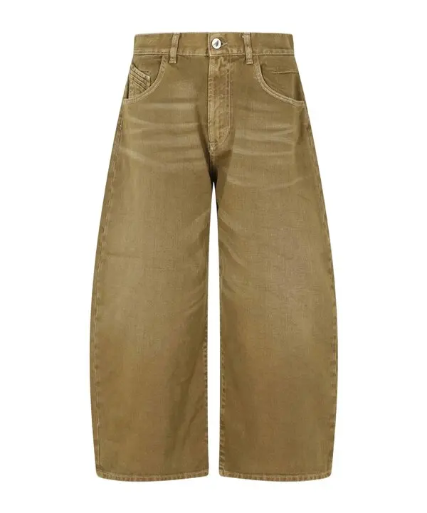 Attico Casual Trousers With Belt Loops - Green Brush