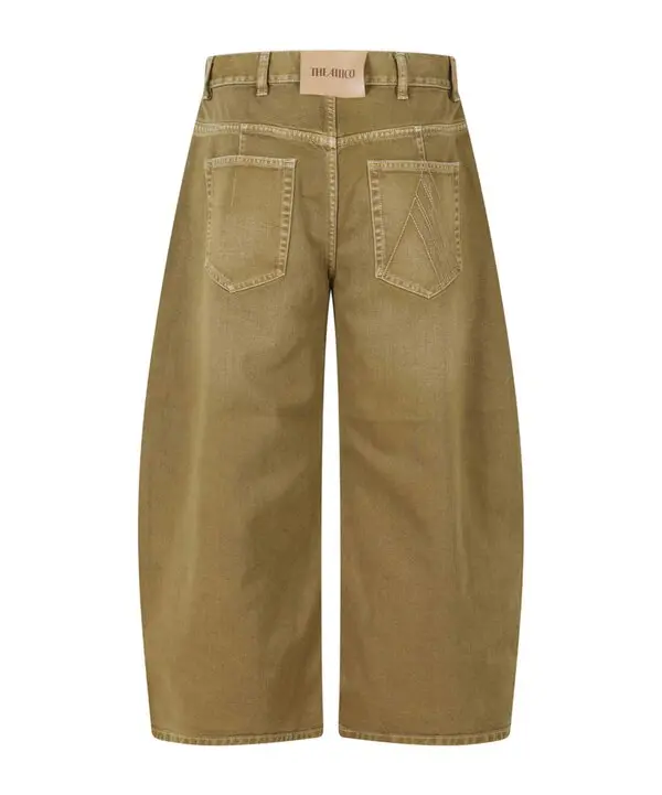 Attico Casual Trousers With Belt Loops - Green Brush
