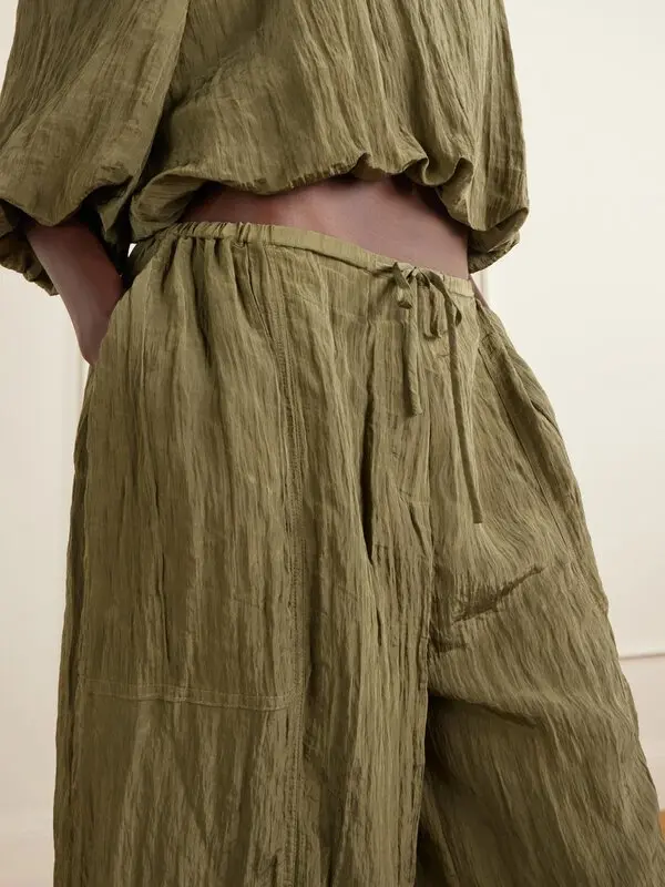 Simkhai Wide-leg Crinkled Jogger Pants - No