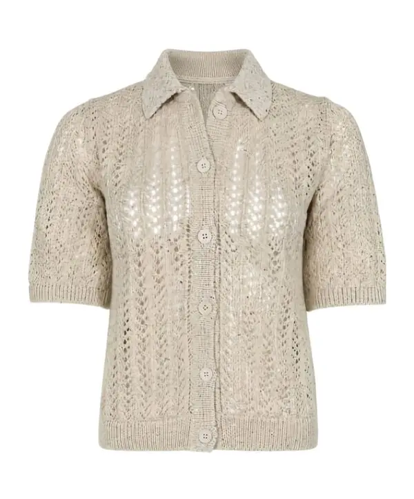 Eleventy Open-knit Short-sleeve Cardigan