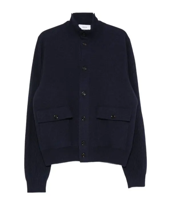 LARDINI Ribbed-knit Panelled Jacket