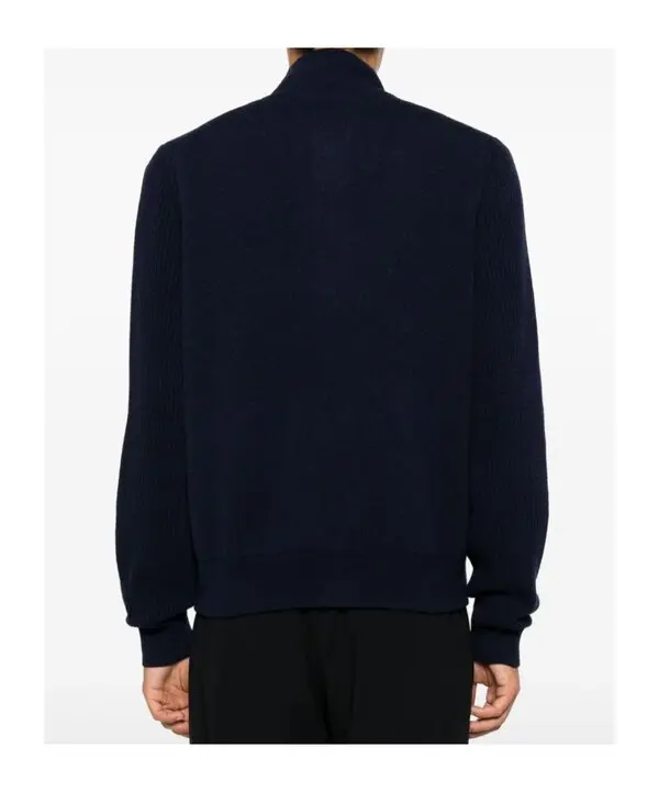 LARDINI Ribbed-knit Panelled Jacket