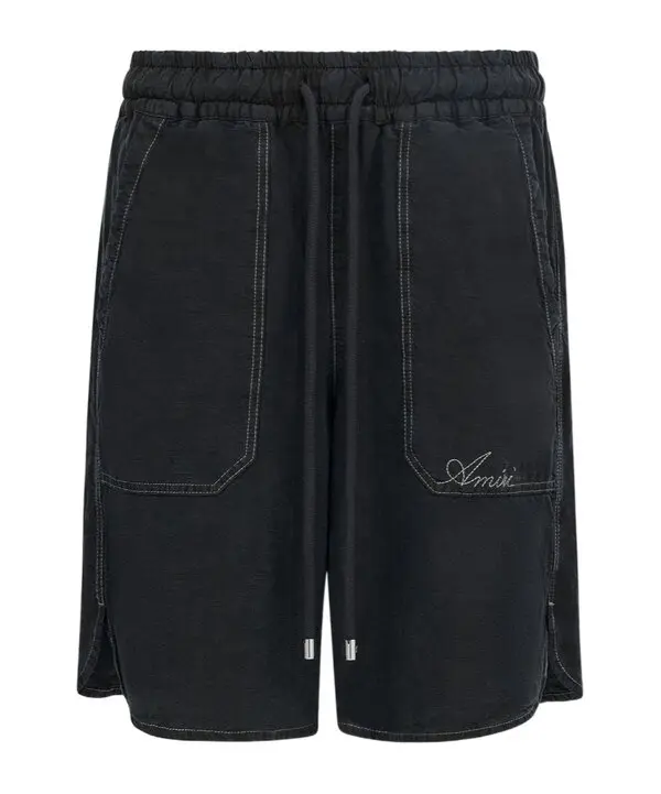 Amiri Contrast Stitch Drawstring Shorts - Black
