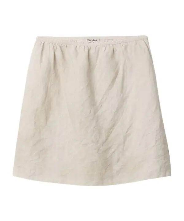 Miu Miu Elastic-waist Skirt - White