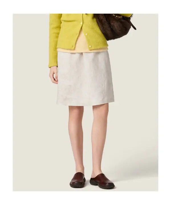 Miu Miu Elastic-waist Skirt - White