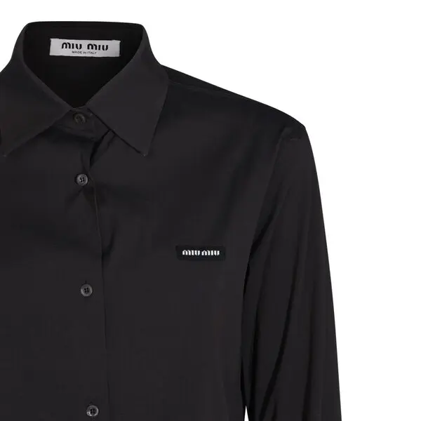 Miu Miu Stretch Poplin Shirt - Black