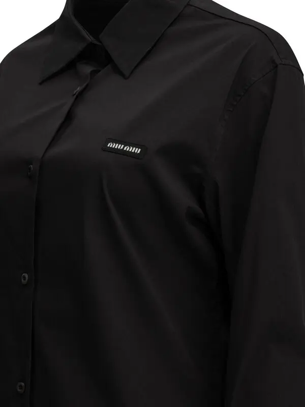 Miu Miu Stretch Poplin Shirt - Black
