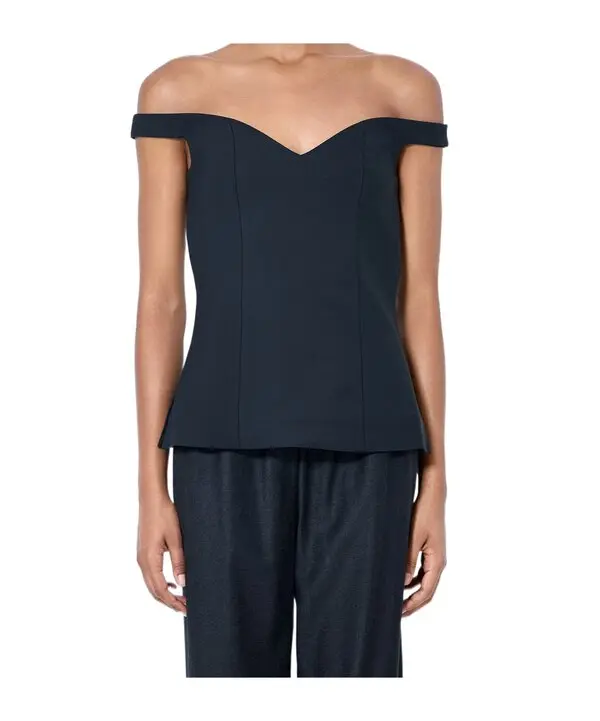 RÓHE Off-shoulder Sleeveless Top With Flared Hem