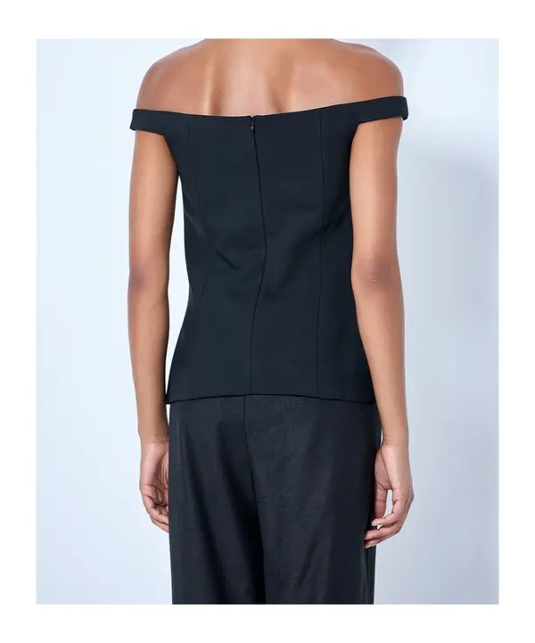 RÓHE Off-shoulder Sleeveless Top With Flared Hem