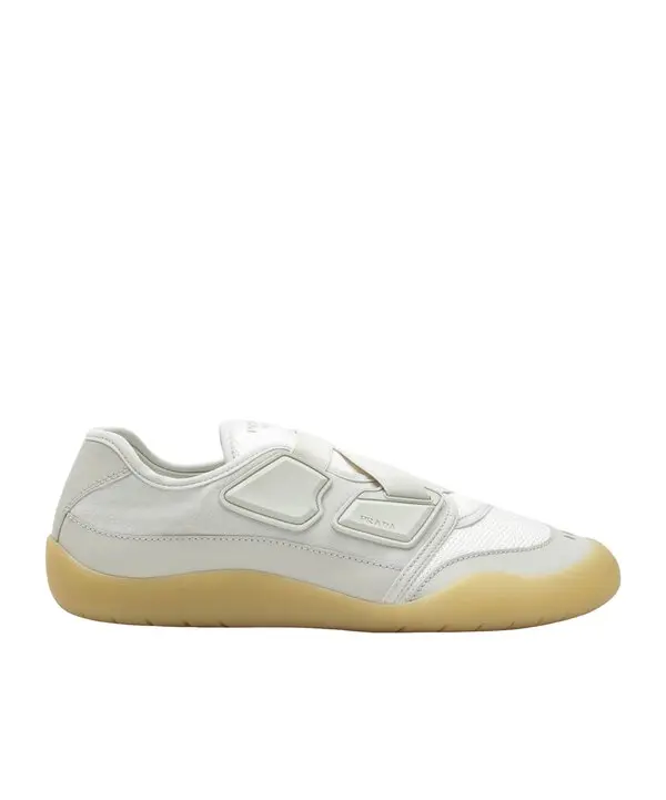 Prada Speedrock Leather And Mesh Fabric Sneakers