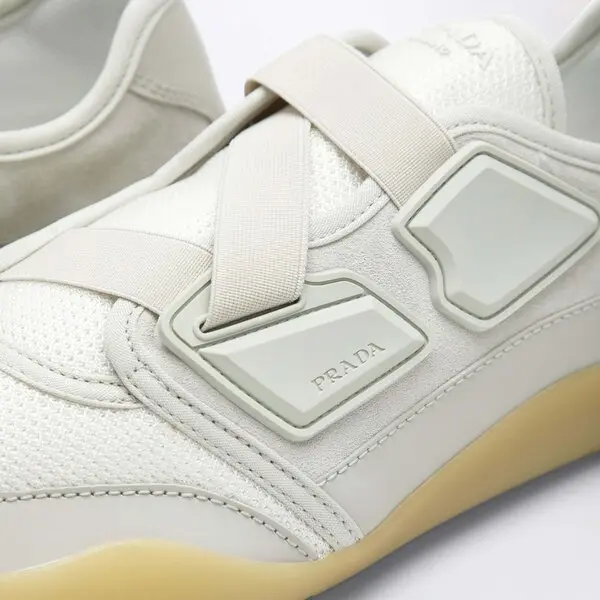 Prada Speedrock Leather And Mesh Fabric Sneakers