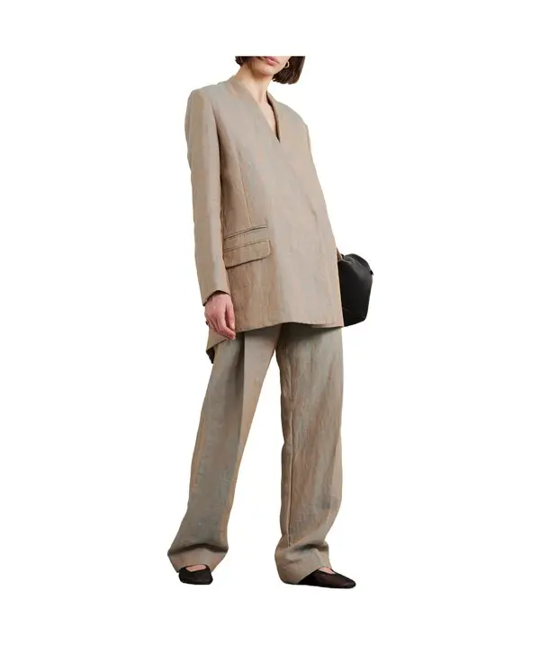 Tove Pleated Hemp Straight-leg Pants