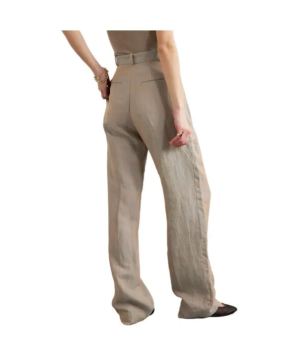 Tove Pleated Hemp Straight-leg Pants