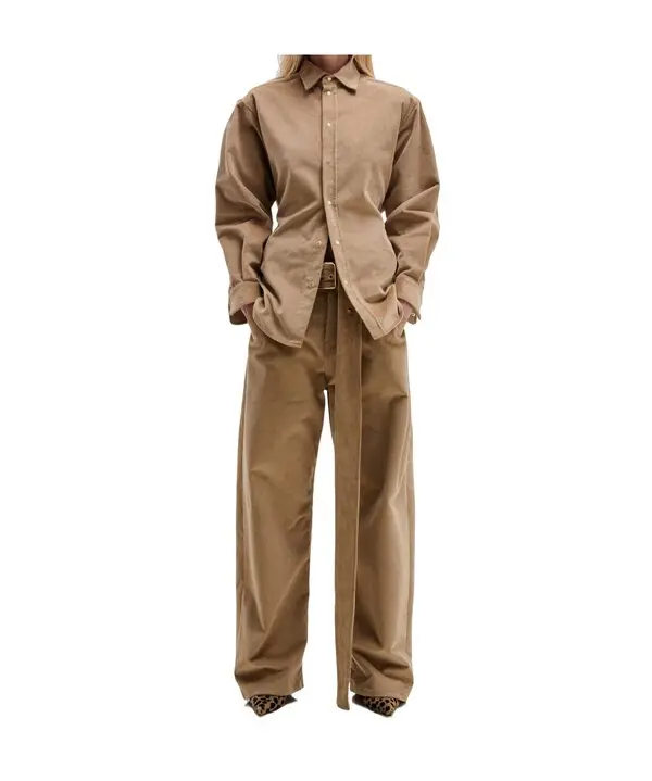 DARKPARK Dalila Belted Corduroy Wide-leg Trousers