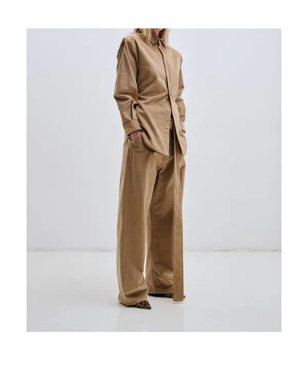 DARKPARK Dalila Belted Corduroy Wide-leg Trousers