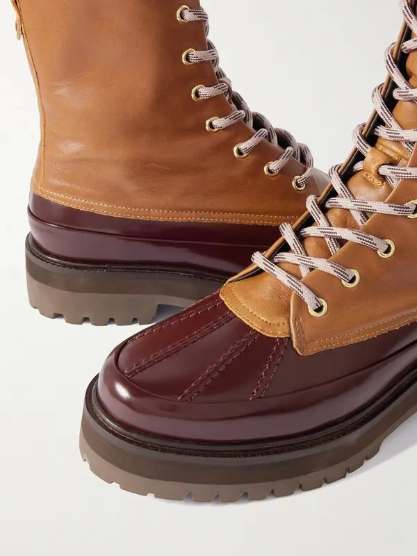 Varley Color-block Leather Lace-up Boots
