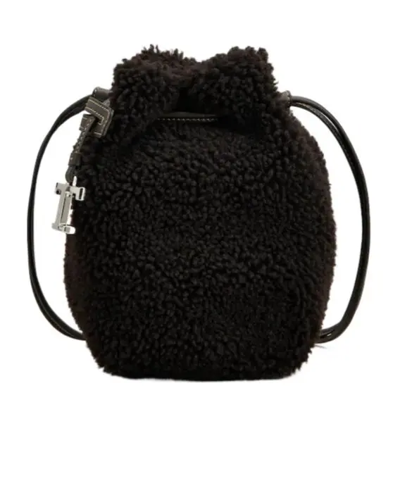 TOD'S Micro Shearling Bucket Bag - Brown