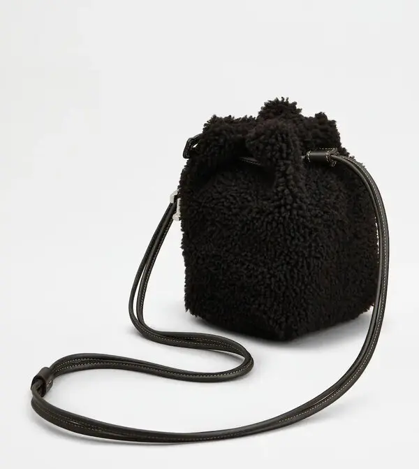 TOD'S Micro Shearling Bucket Bag